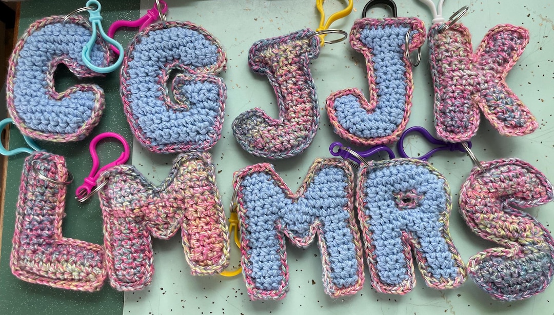 Alphabet Initial / Letter Keychain (crochet, Handmade) - Etsy