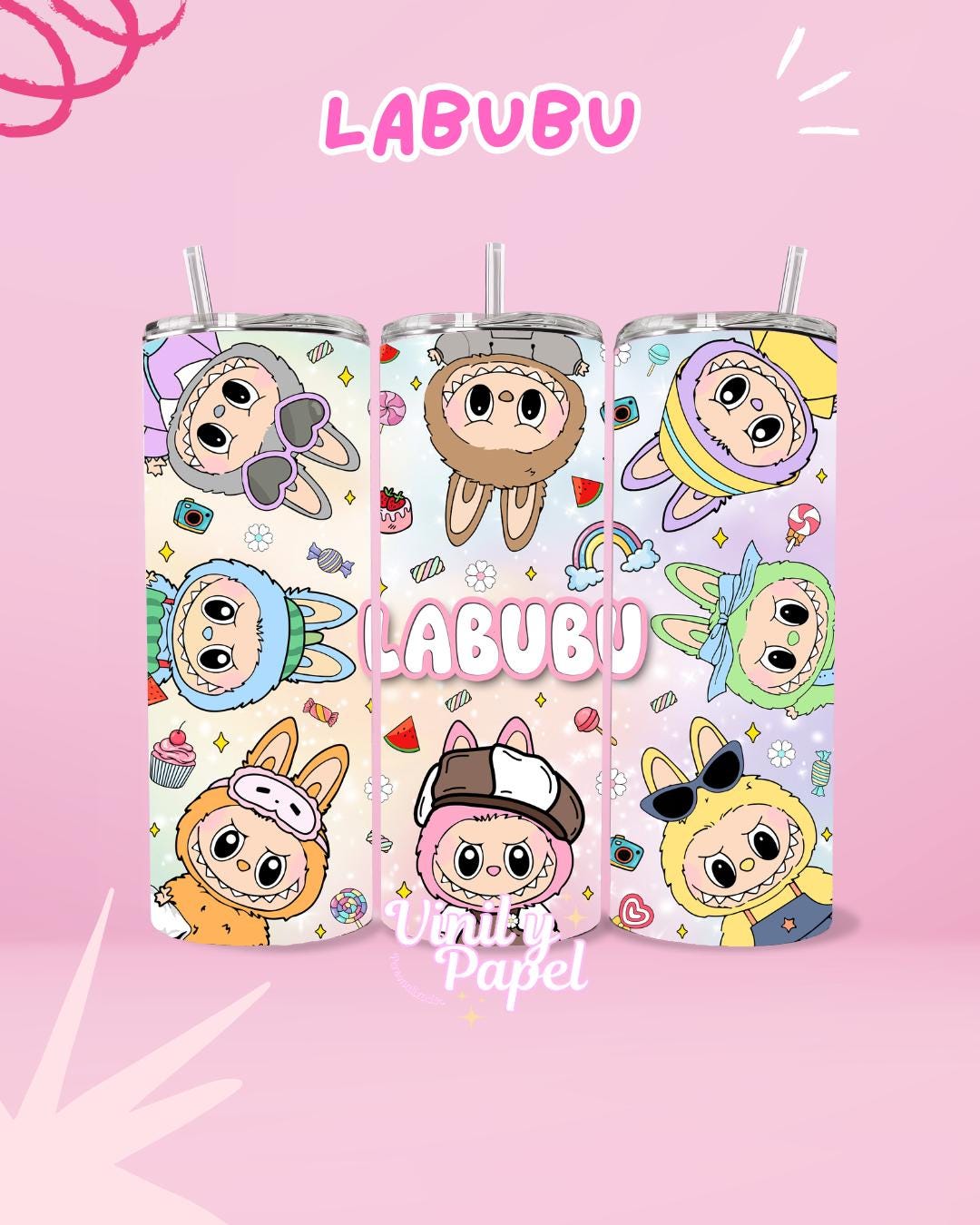Tumbler Wrap PNG 2025, Labubu - Etsy