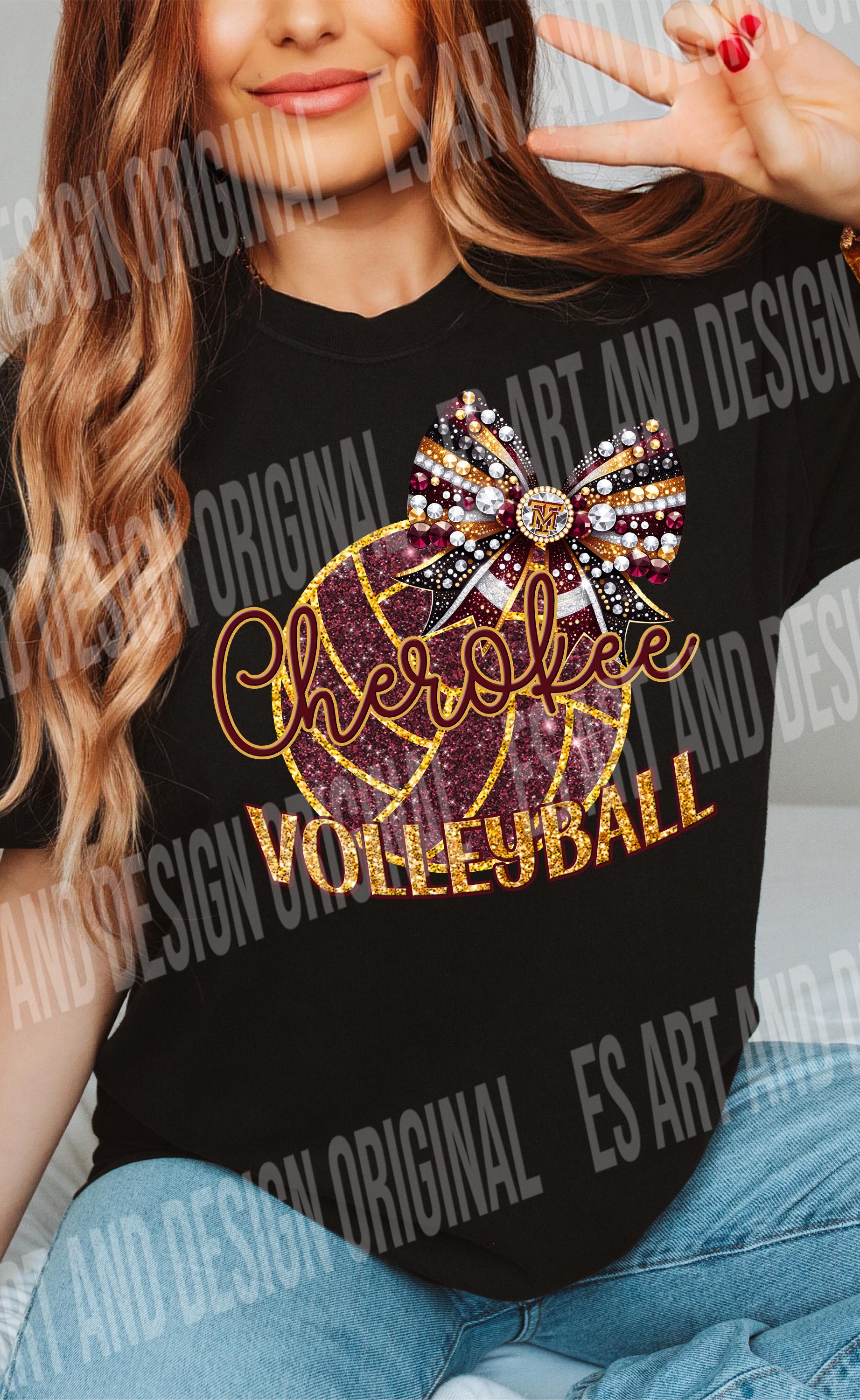 Tuloso Midway Cherokee Volleyball Rhinestone Bow - Etsy