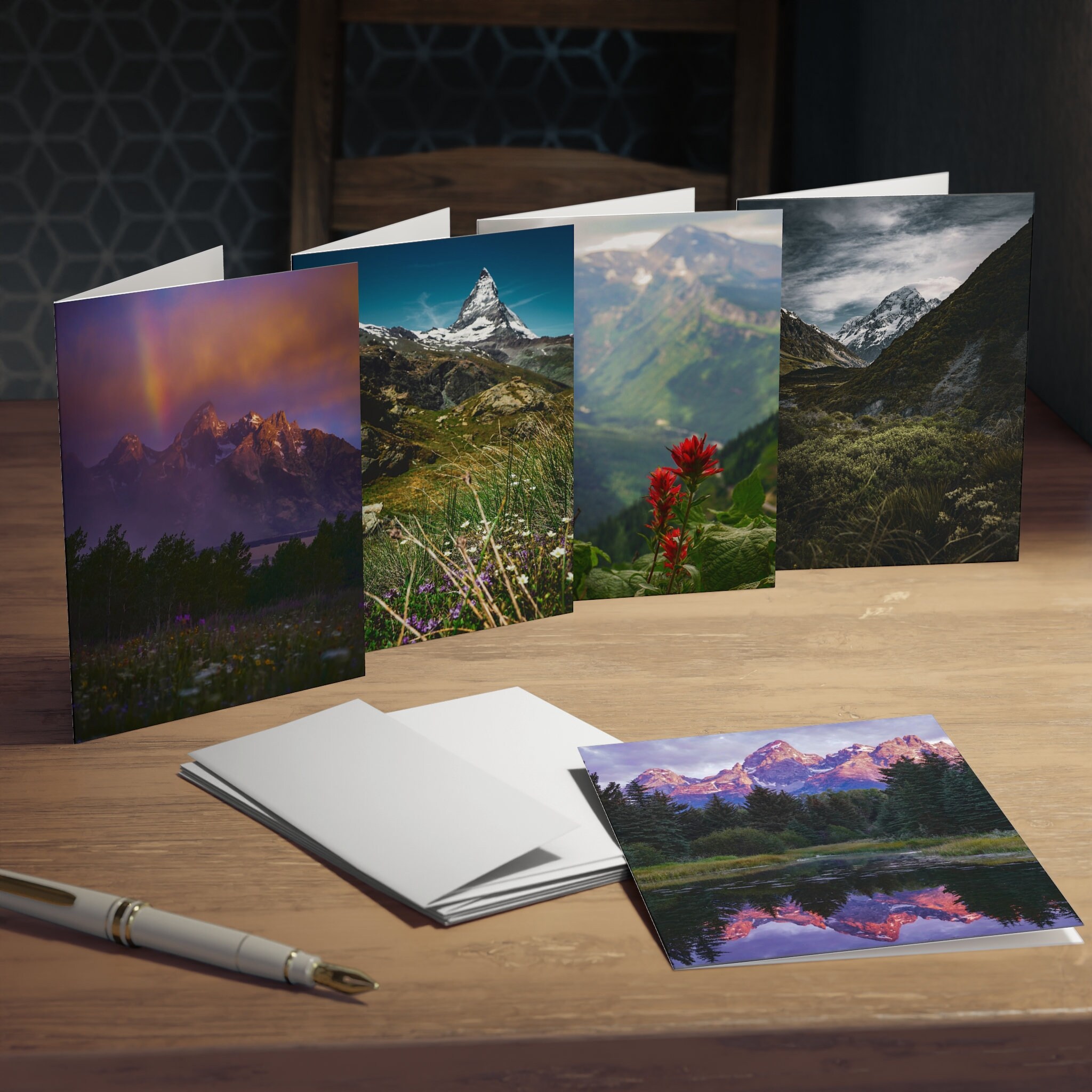 Mountain Landscape Vertical Greeting Cards 5-pack - Etsy