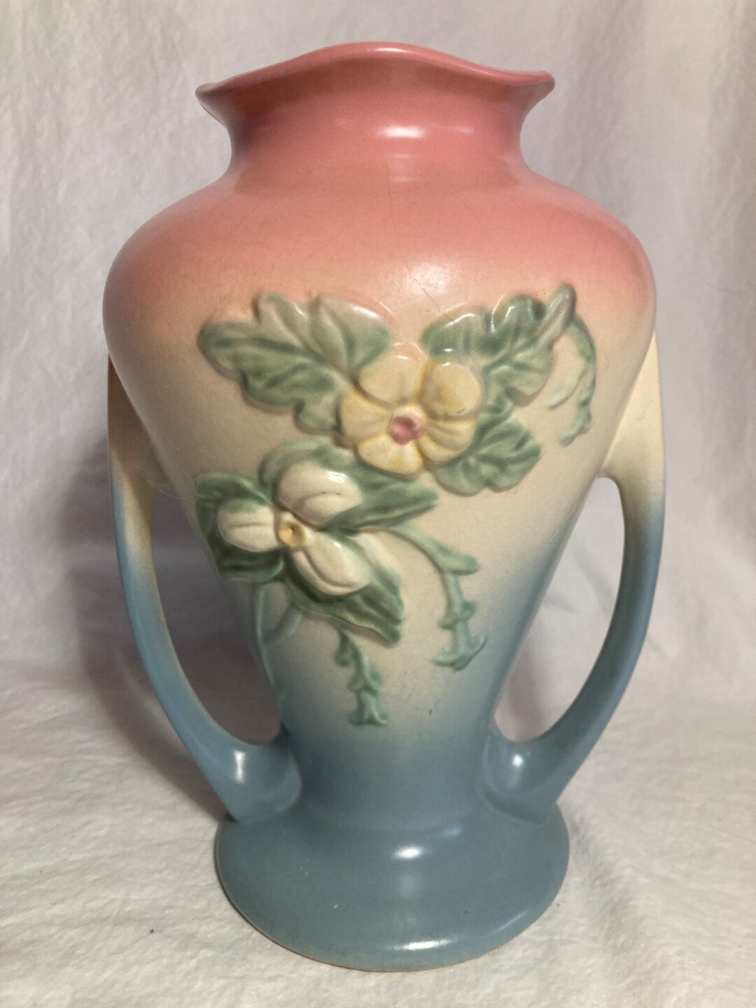 Vintage Hull Wildflower Double Handled Art Pottery Vase W-12 9-1/2 ...