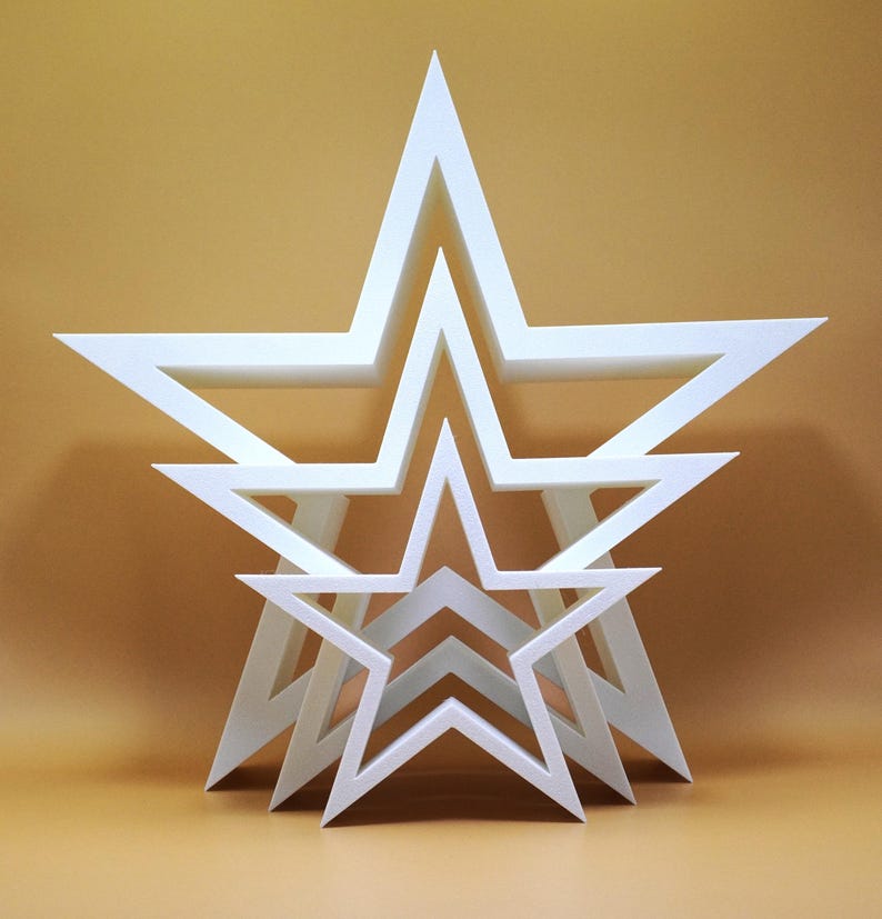 Decorative Star Decorations, 3D Printed Stars for Christmas & Winter ...