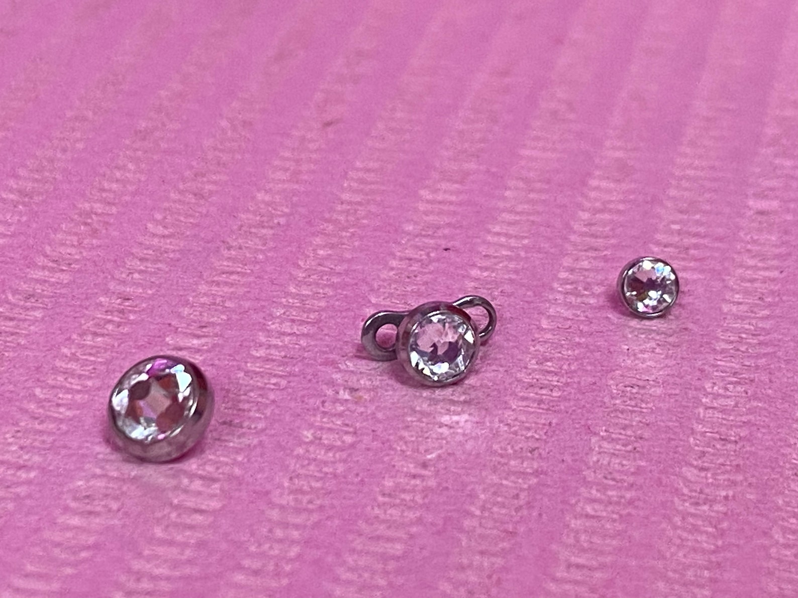 Flat Pressed CZ Gem Dermal Top Face Neck Chest Surgical Steel 14G - Etsy