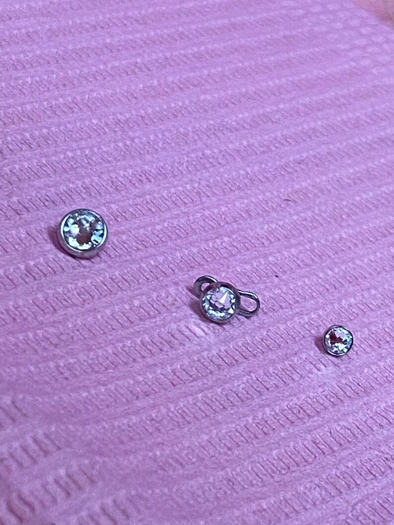 Flat Pressed CZ Gem Dermal Top Face Neck Chest Surgical Steel 14G - Etsy