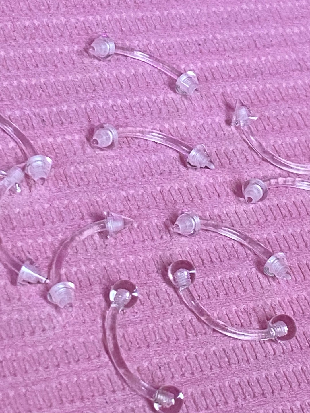 Clear Plastic Retainer Eyebrow Surface Curved Barbell 16G - Etsy