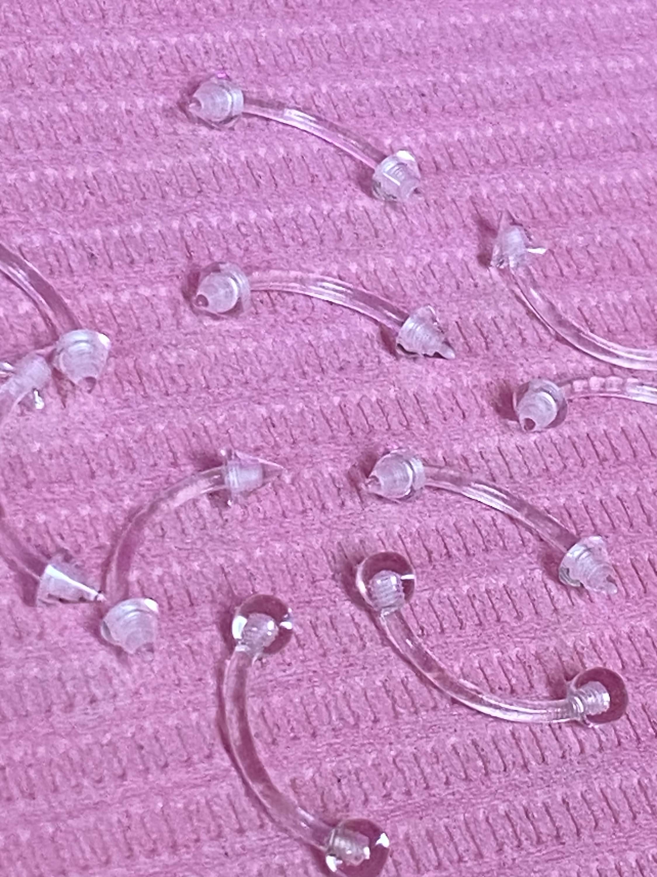 Clear Plastic Retainer Eyebrow Surface Curved Barbell 16G - Etsy