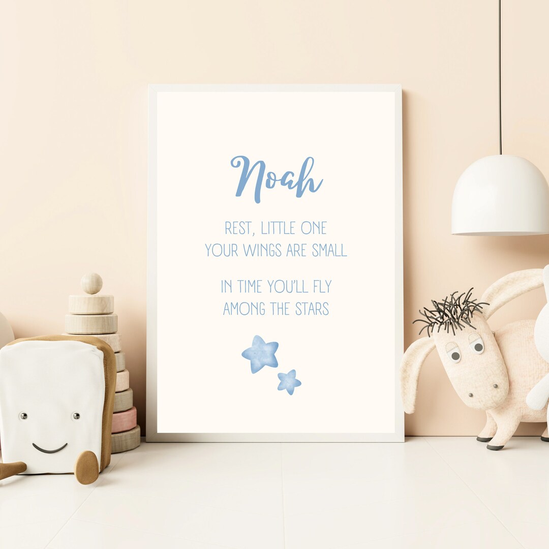 Small Wings Custom Poem for Nursery Personalized Bow Poem Printable ...