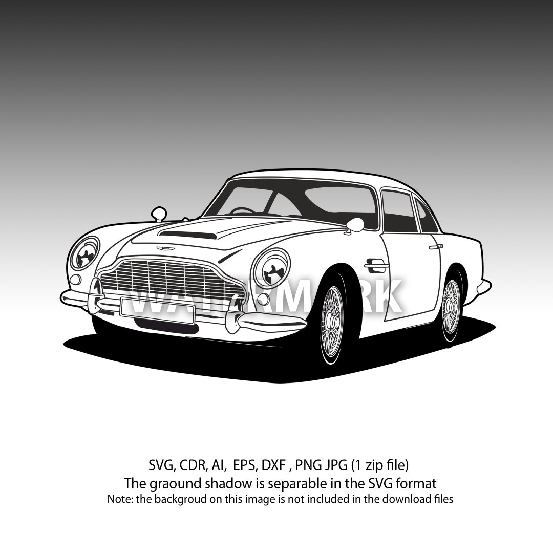 Aston Martin DB 5 Car Vector, Svg, Cdr, Eps, Dxf, Ai,png, Jpg - Etsy