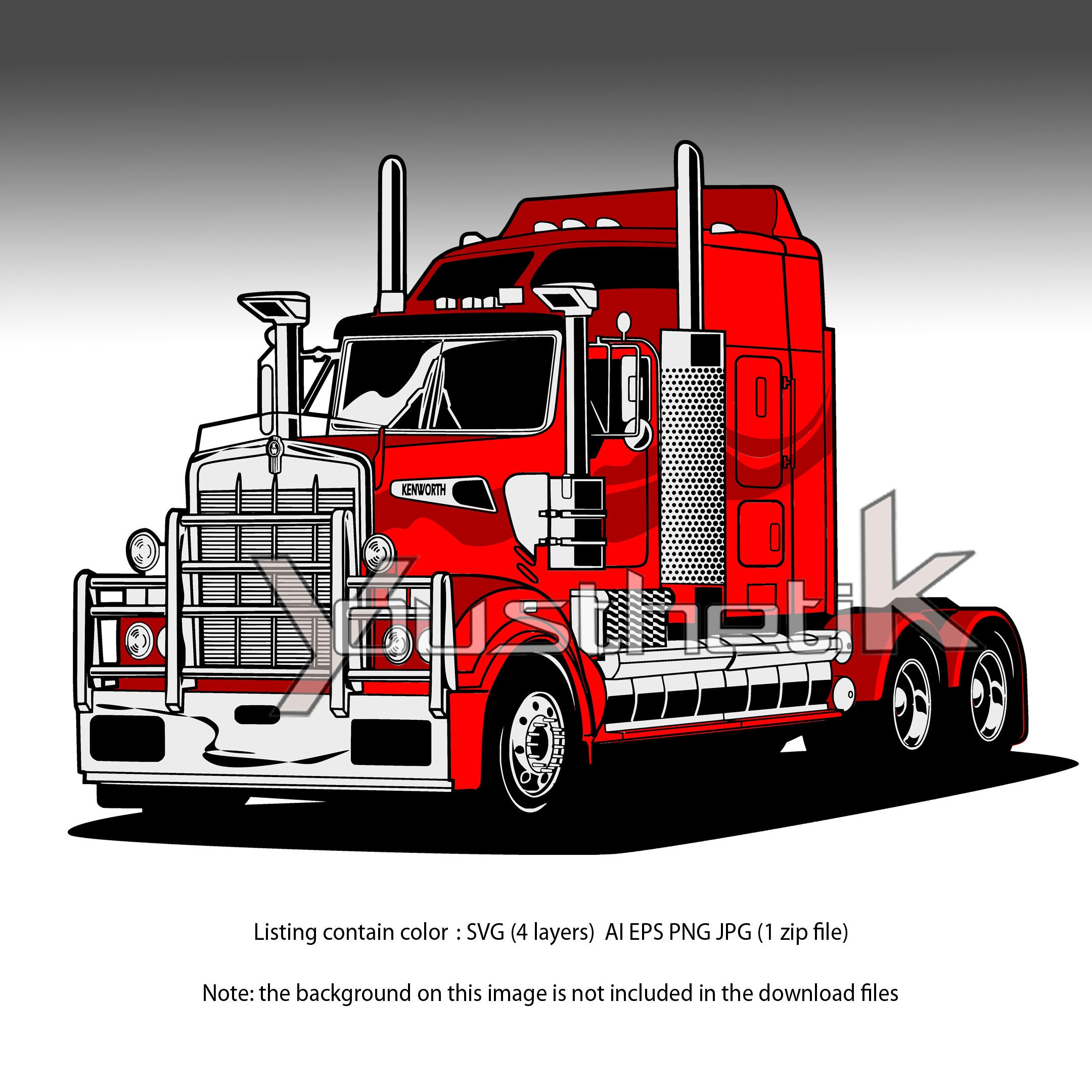 Semi Truck Kenworth T 900 Svg,ai,eps,png,jpg Color - Etsy