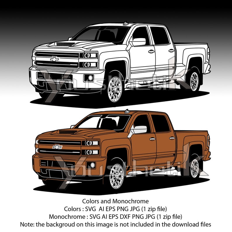 Chevrolet Silverado Pickup Svg, Ai, Eps, Png, Jpg Color and Ai, Svg ...