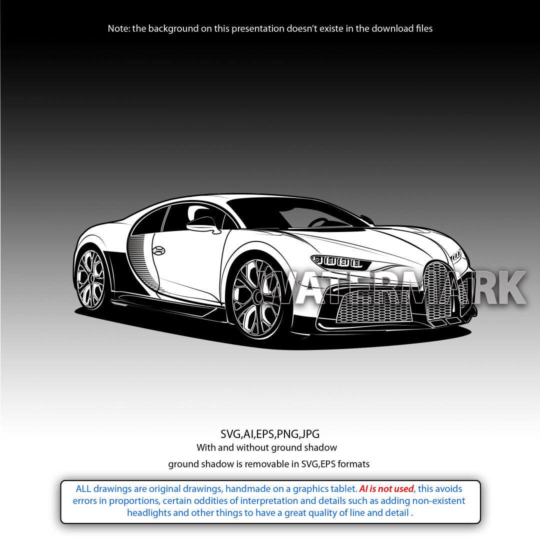 Bugatti Chiron Car Svg,ai,eps,dxf,png,jpg - Etsy