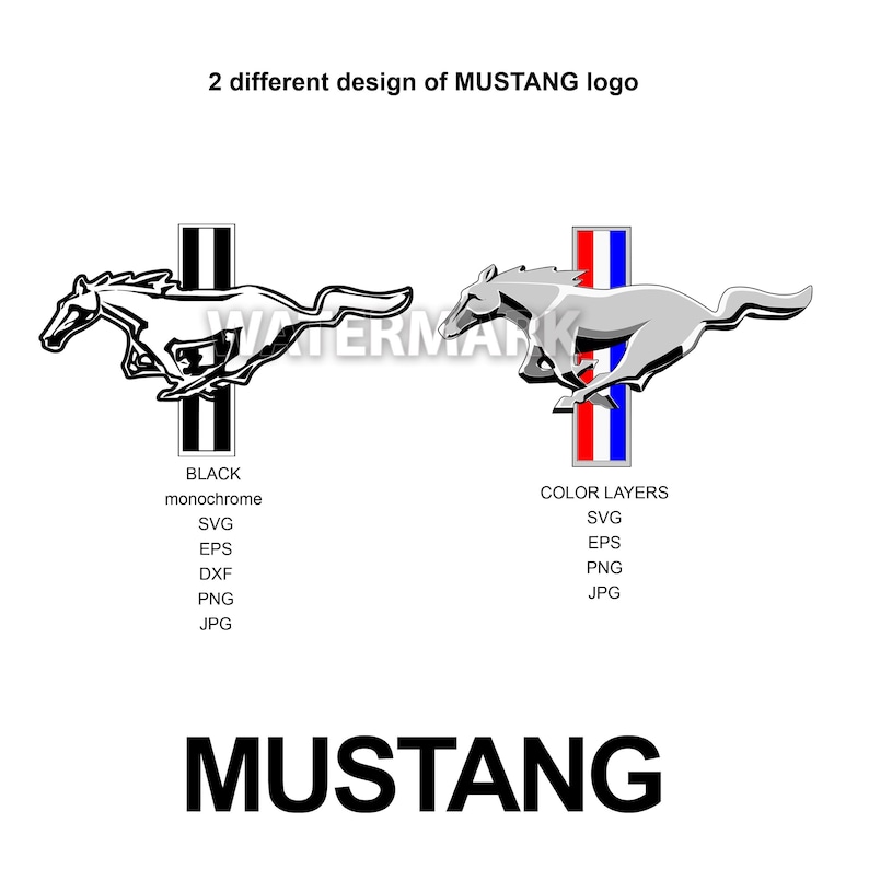 2 Different Design of Mustang Logo Svg,eps,dxf,png,jpg - Etsy