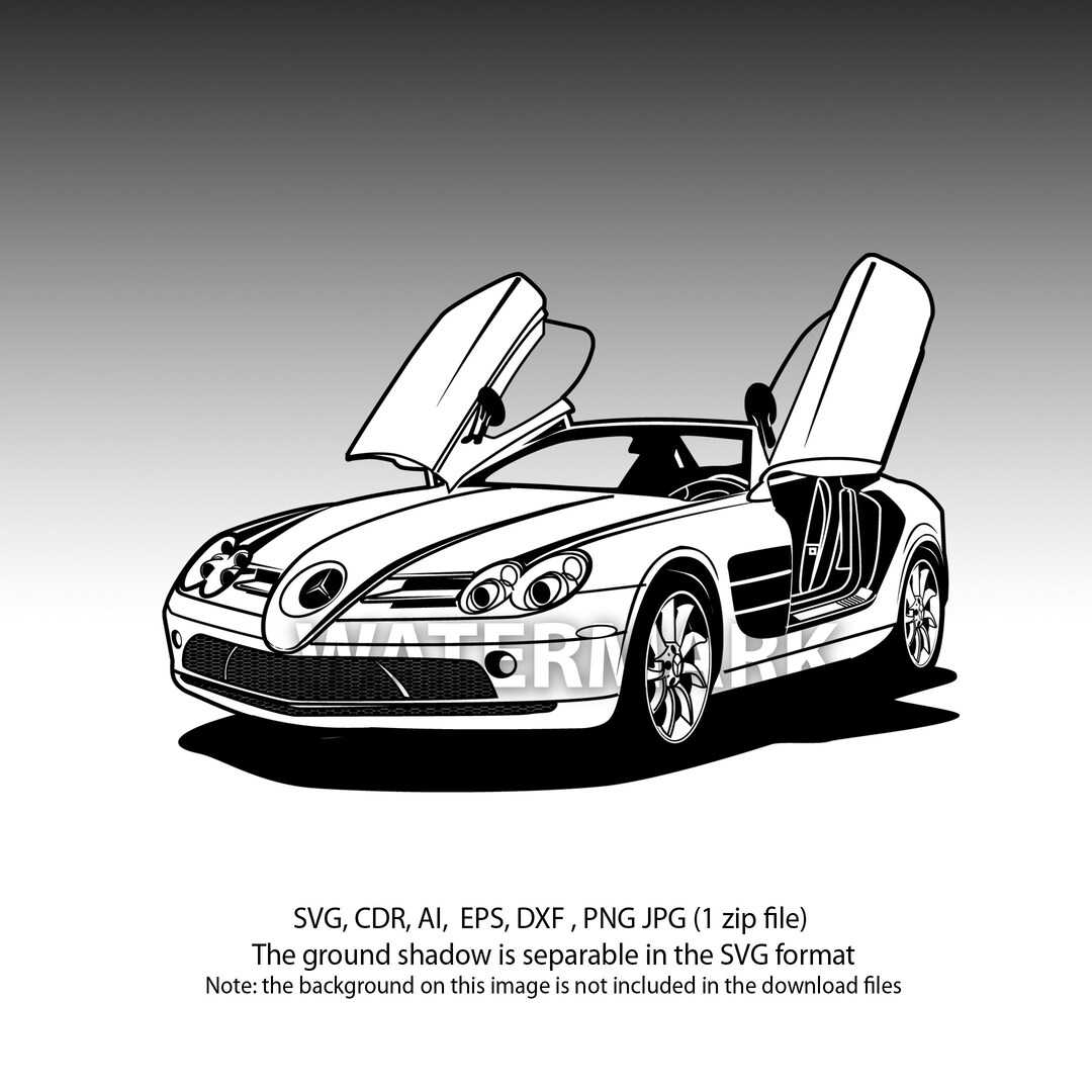 Mercedes Mc Laren SLR Svg, Cdr, Ai, Eps, Dxf, Png, Jpg Car Vector - Etsy
