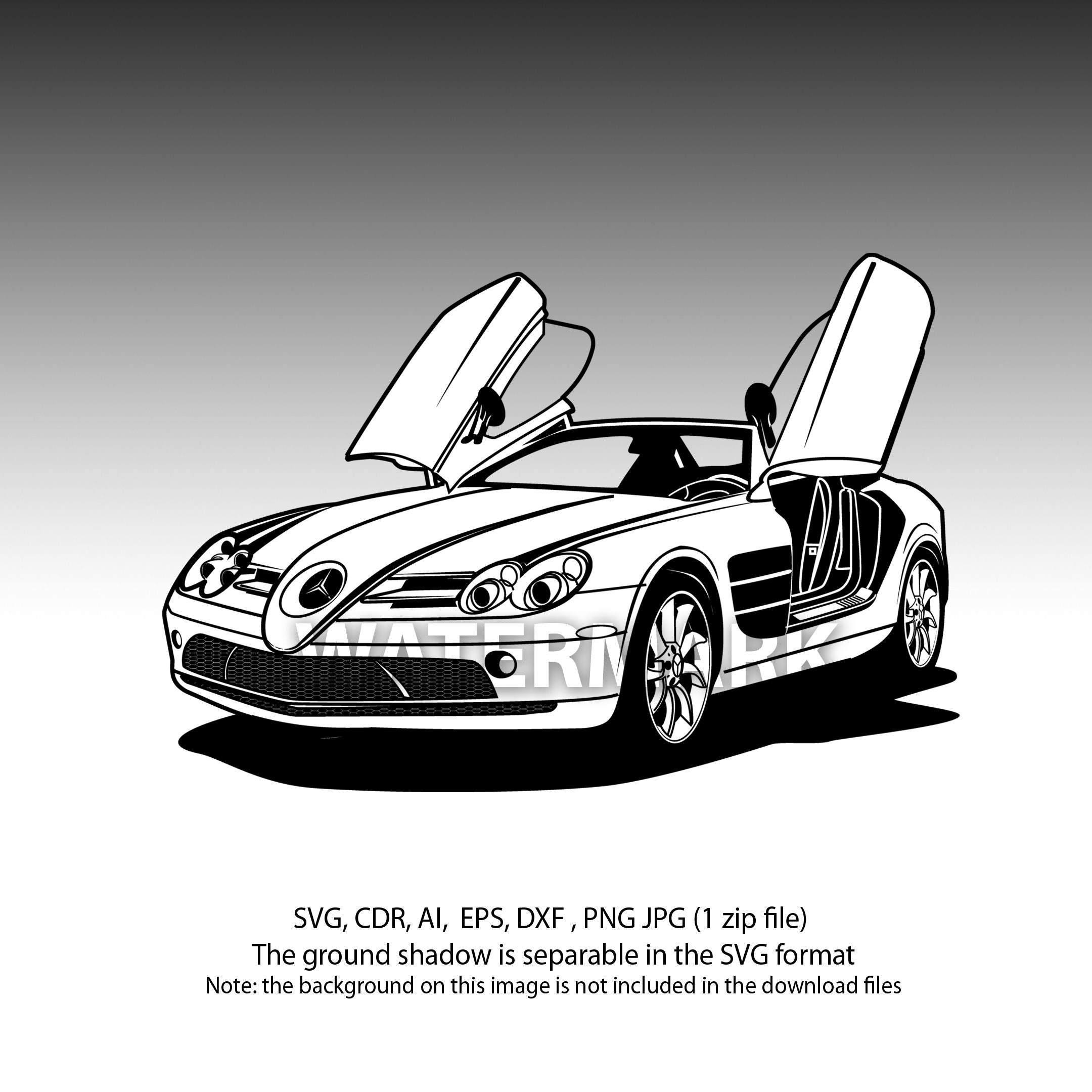 Mercedes Mc Laren SLR Svg, Cdr, Ai, Eps, Dxf, Png, Jpg Car Vector - Etsy