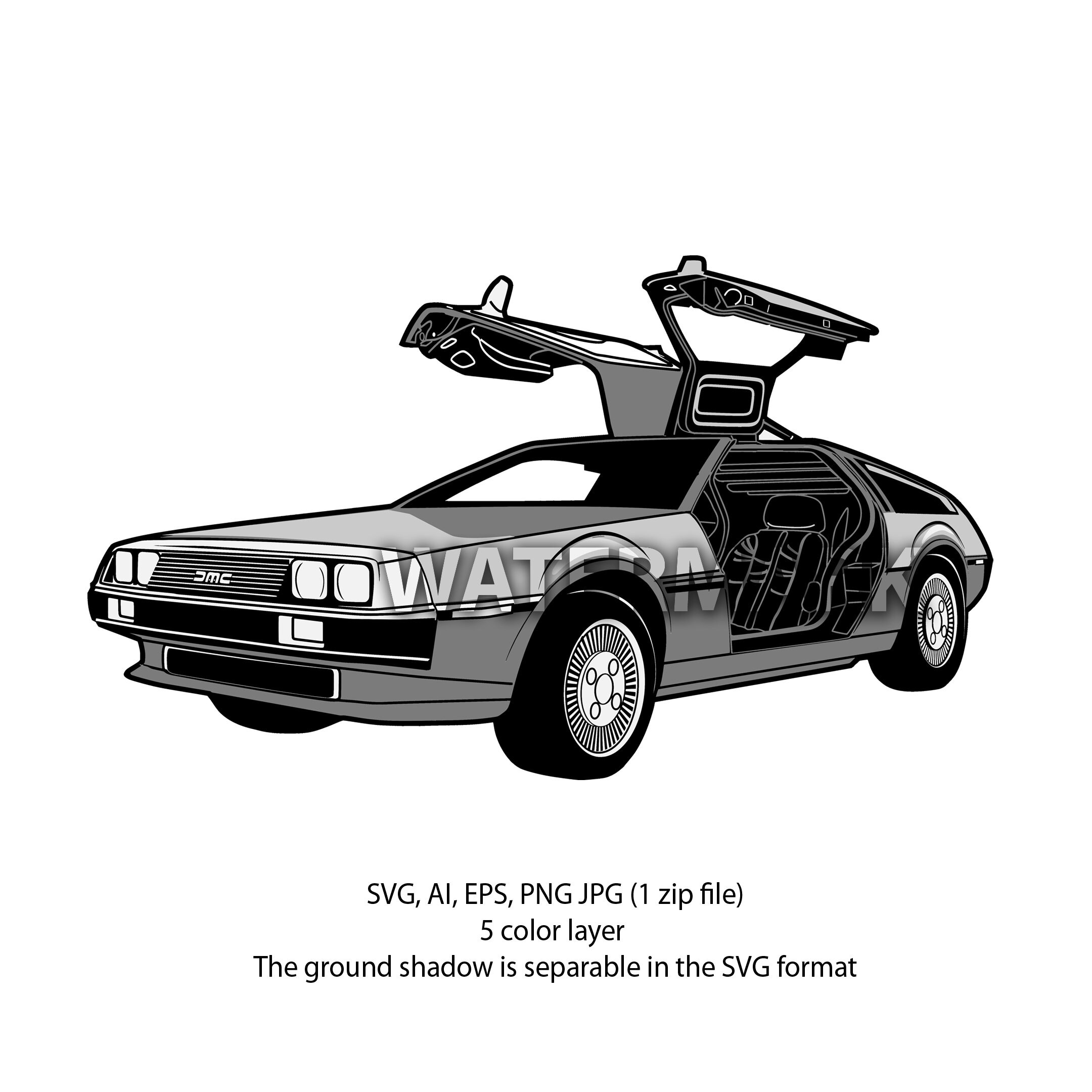 Delorean Open Door Color Svg,ai,eps,png,jpg - Etsy