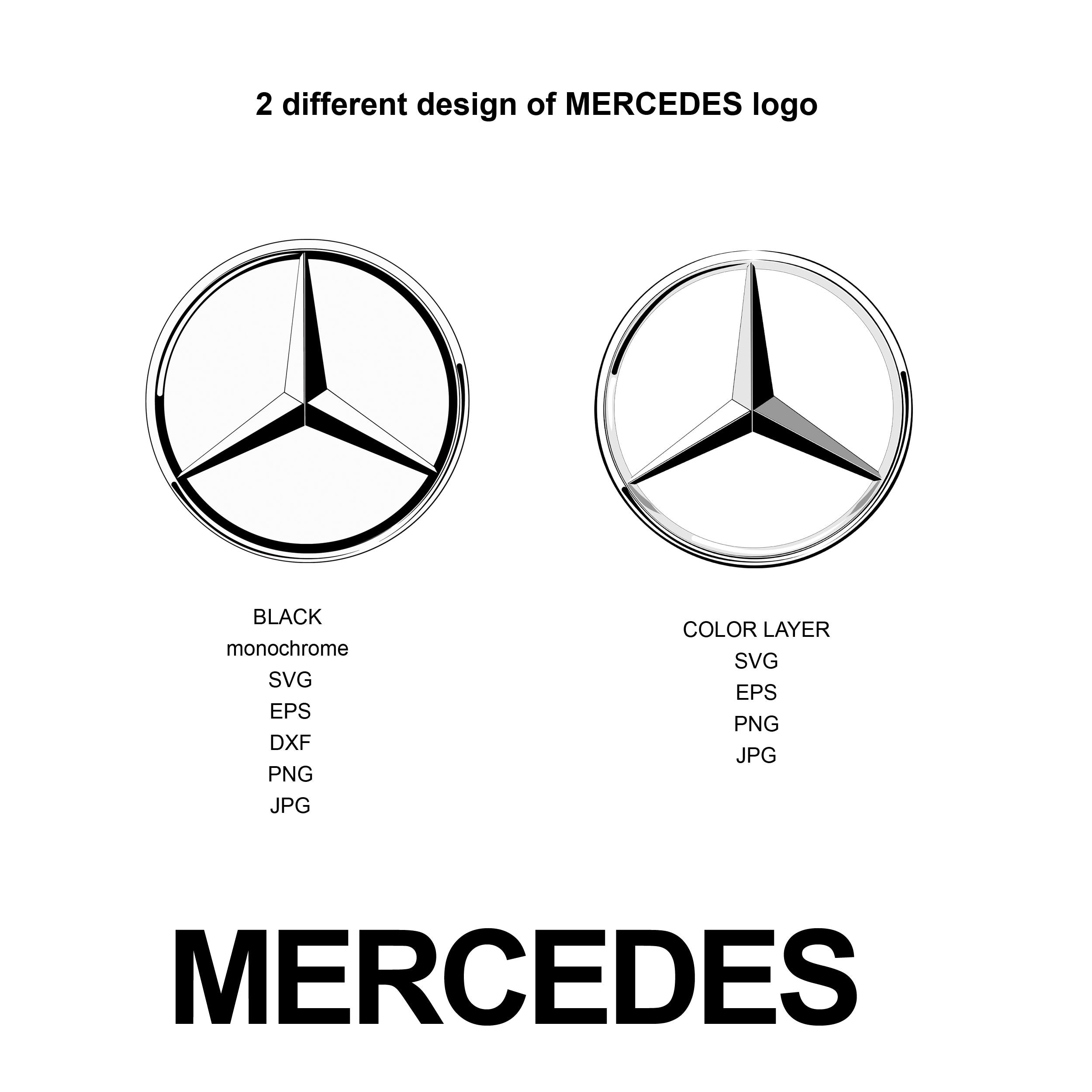 2 Design of Mercedes Logo, Svg,eps,dxf,png,jpg Monochrome and Color ...