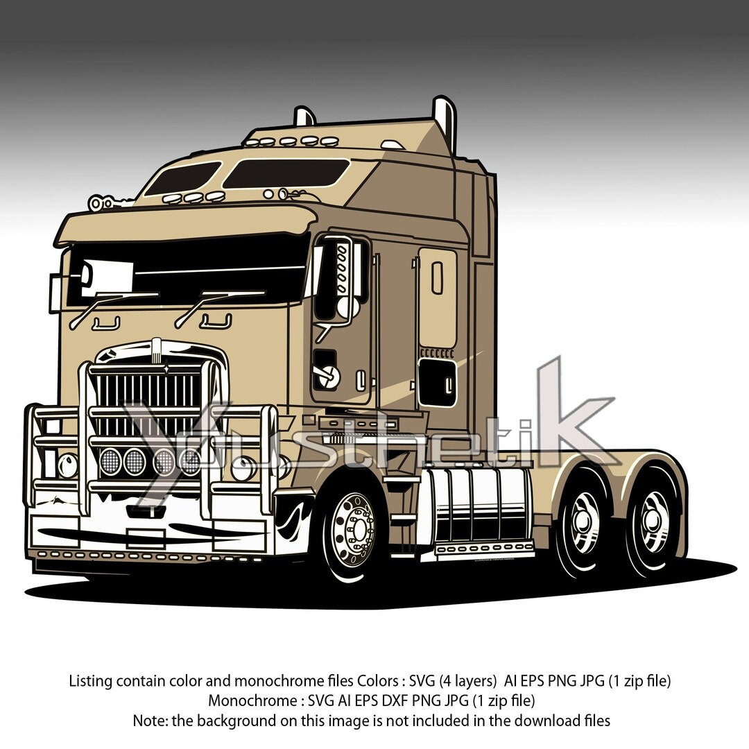 Kenworth Semi K 200 Ssvg, Ai, Eps, Png, Jpg Color and Ai, Svg, Eps, Dxf ...