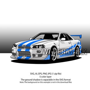 Nissan Skyline Gt 34 Svg,ai,eps,png,jpg - Etsy