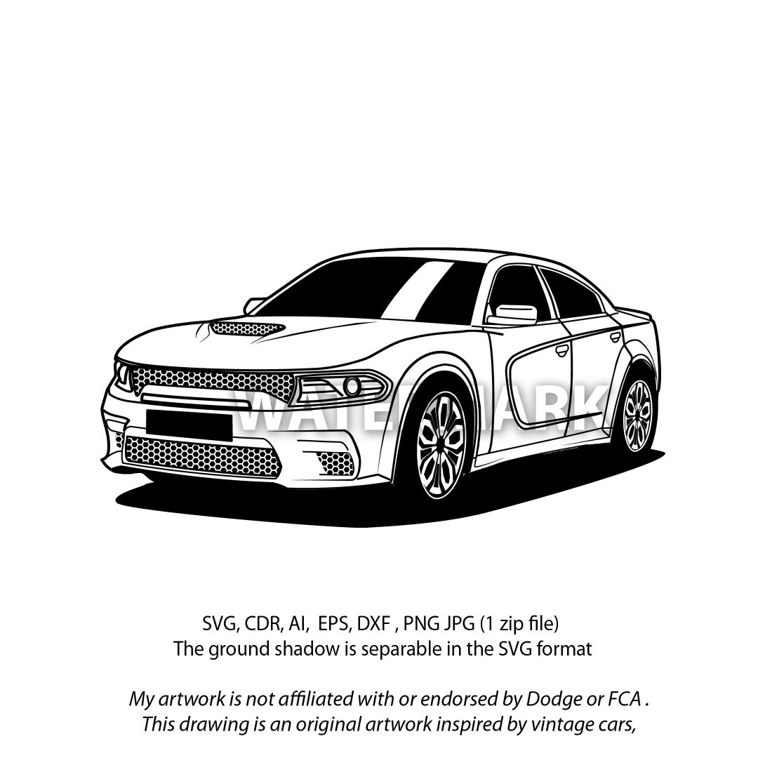 Load SRT Hellcat Car Svg,cdr,ai,eps,dxf,png,jpg - Etsy