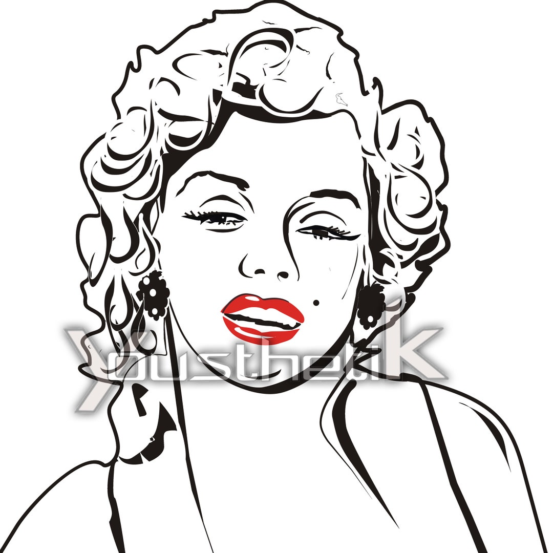 Marilyn Monroe Portrait Vector SVG, PNG - Etsy