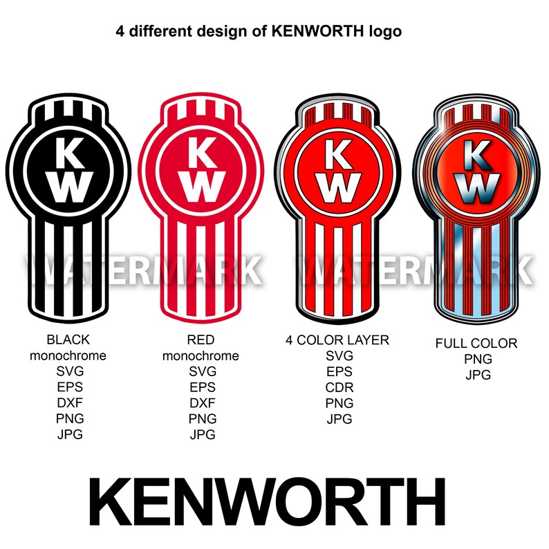 Kenworth Logo in 4 Design Svg,cdr,ai,eps,dxf,png,jpg - Etsy