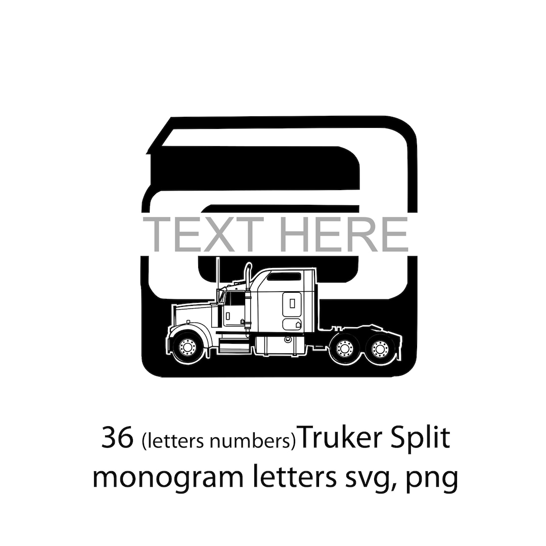 Monogram Slip Letters Trucker Fonts Ai Vector, Png Jpg Alphabet 24 +10 ...