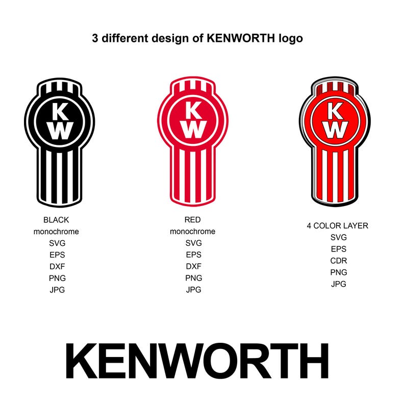 3 Different Design of Kenworth Logo Svg,eps,dxf,png,jpg - Etsy