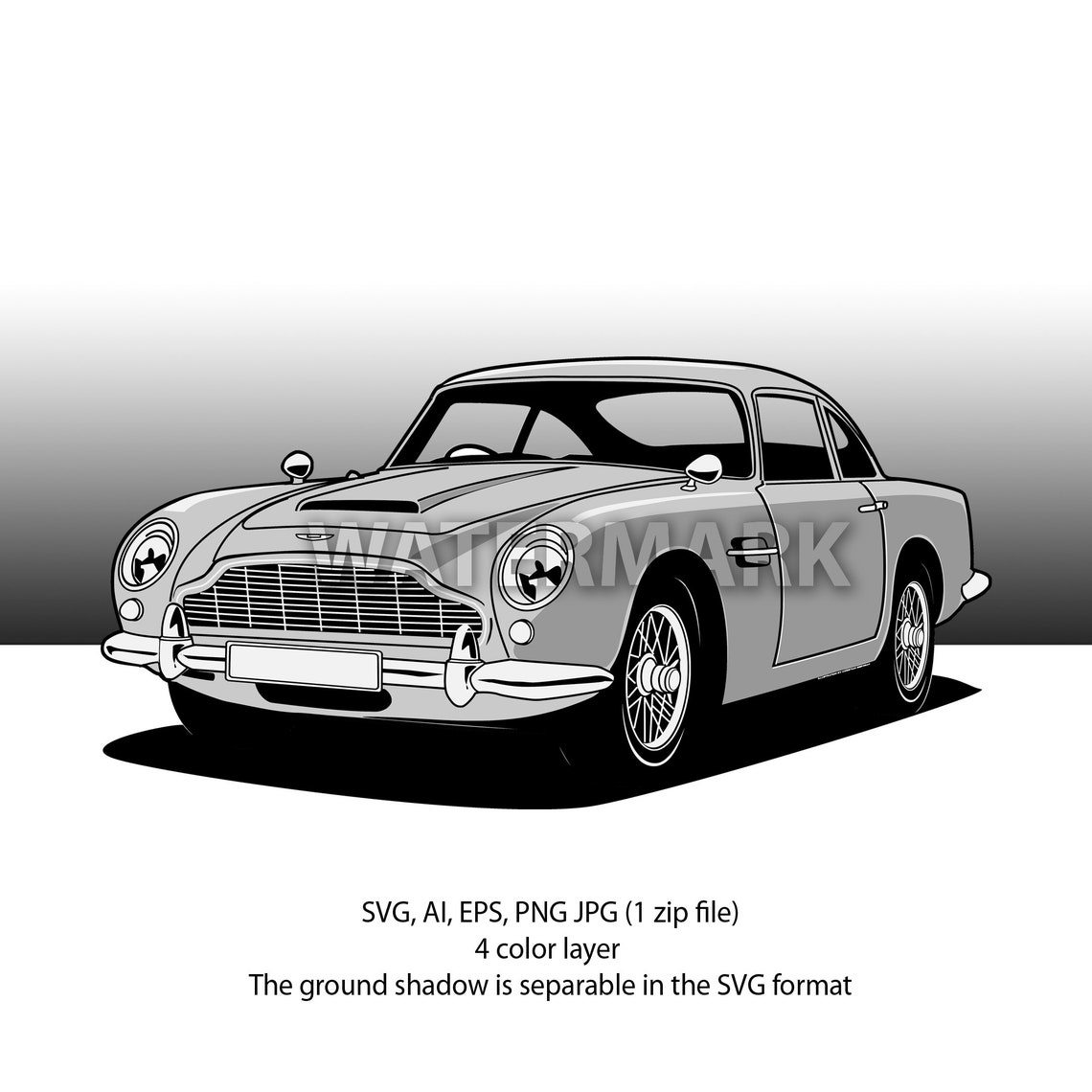 Aston Martin DB5 Color Svg,ai,eps,png,jpg - Etsy