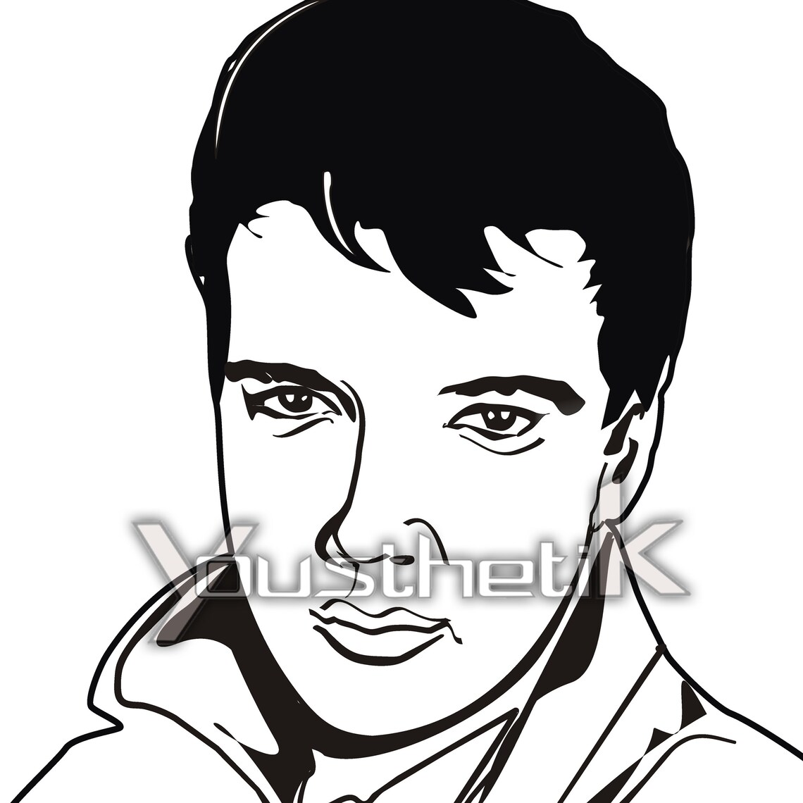 Elvis Presley Portrait Vector SVG, PNG - Etsy