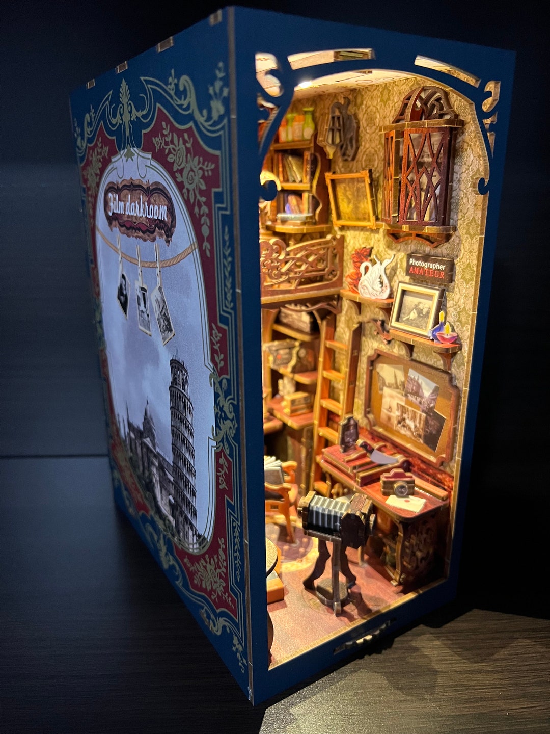 FINISHED Book Nook: Film Darkroom with Touch Lighting and Dust Cover - Etsy