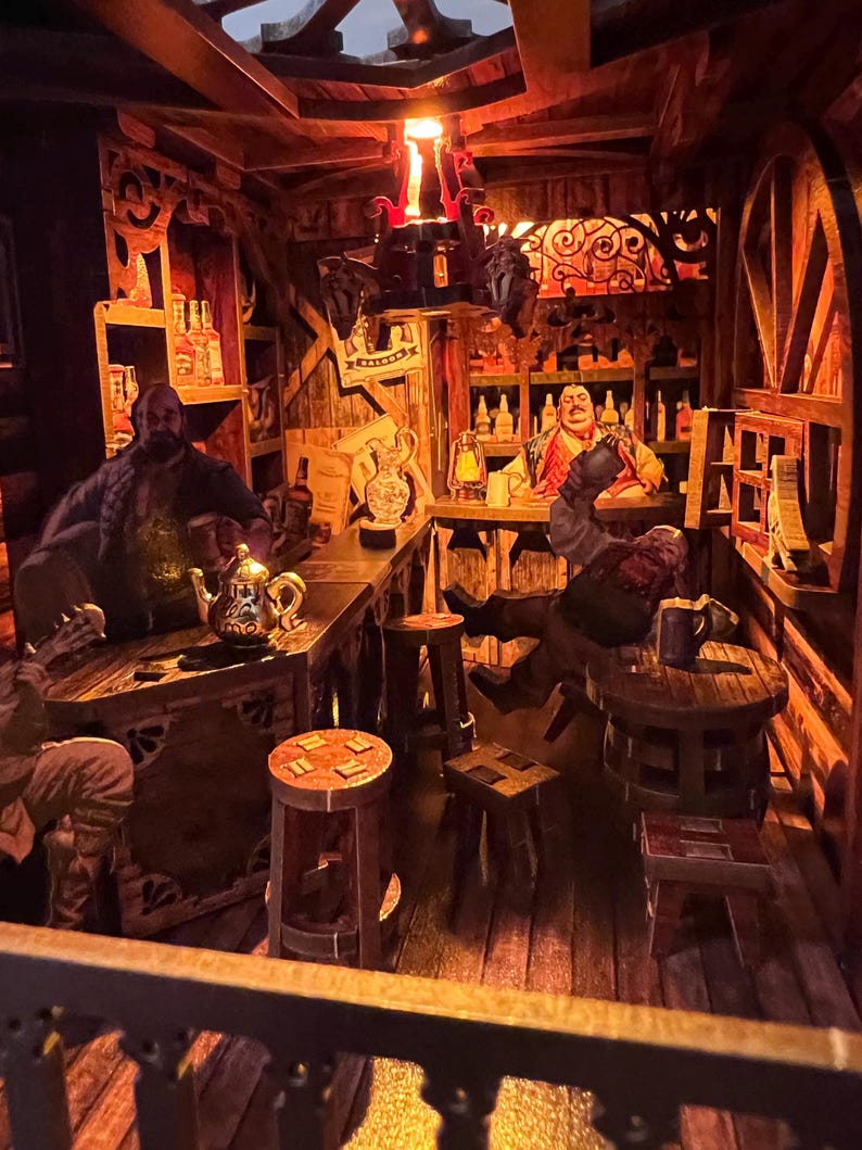 FINISHED Book Nook: Dark’s Tavern Ancient Bar (witcher-like) (with Dust ...