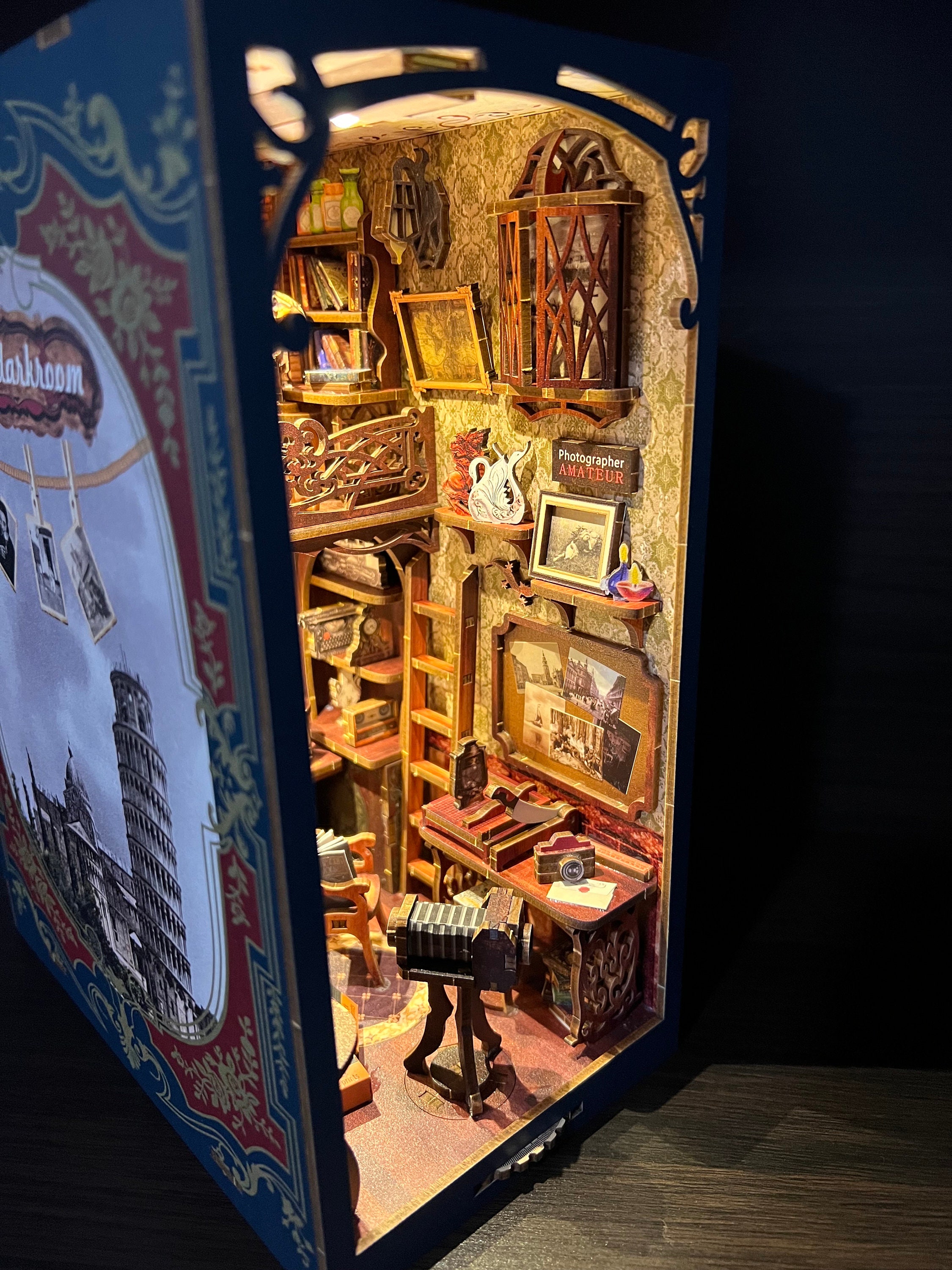 FINISHED Book Nook: Film Darkroom with Touch Lighting and Dust Cover - Etsy