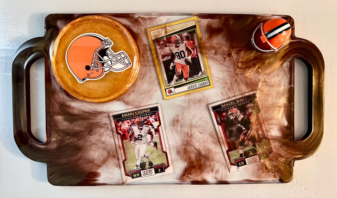 Cleveland Browns Sports Tray, NFL Bar Shot Tray, Football Decor ...