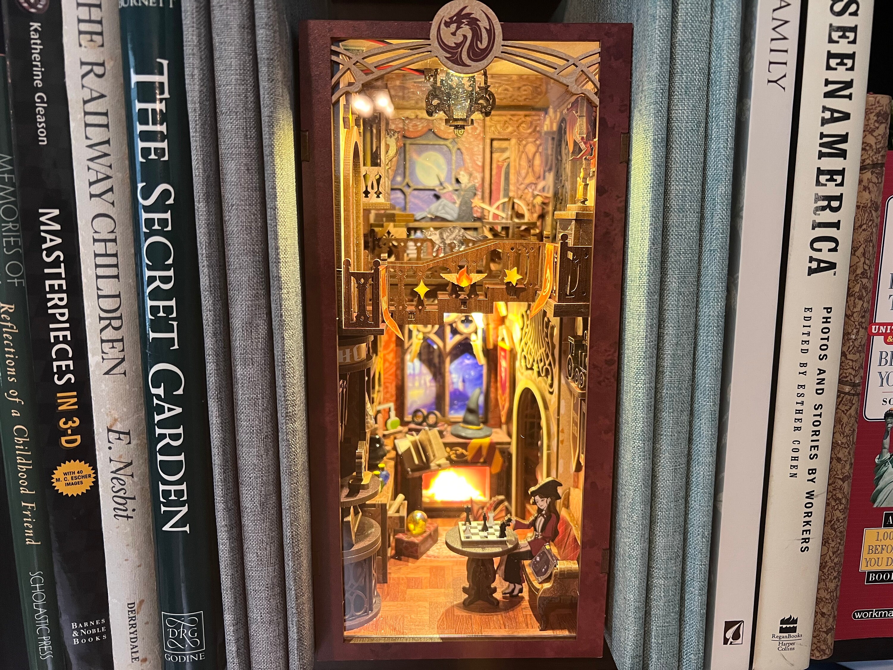 FINISHED Book Nook: Dragons!! (with Dust Cover) - Etsy