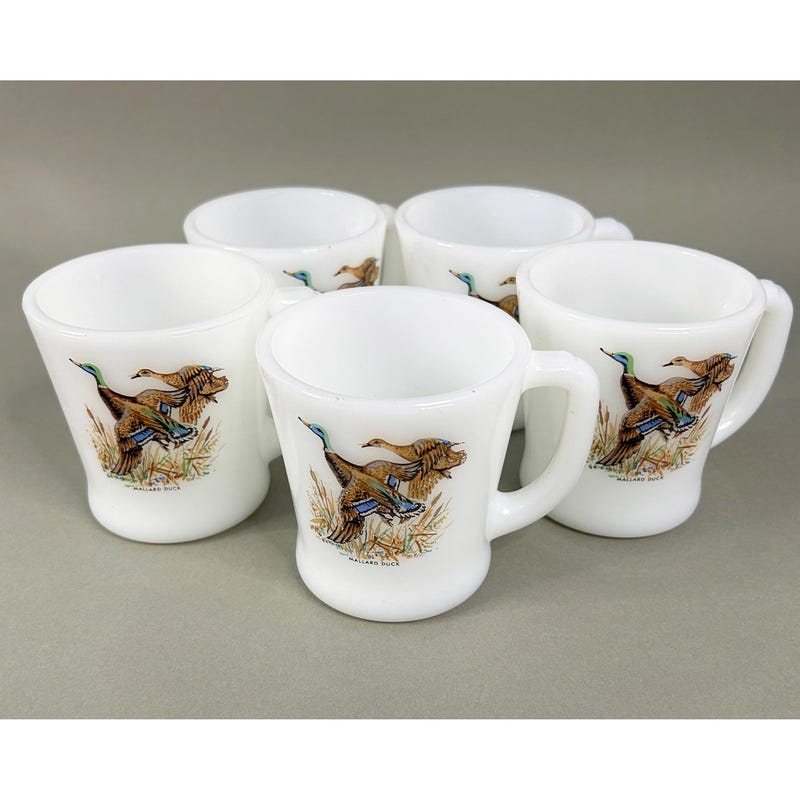 Milk Glass Fire King Mugs - Etsy