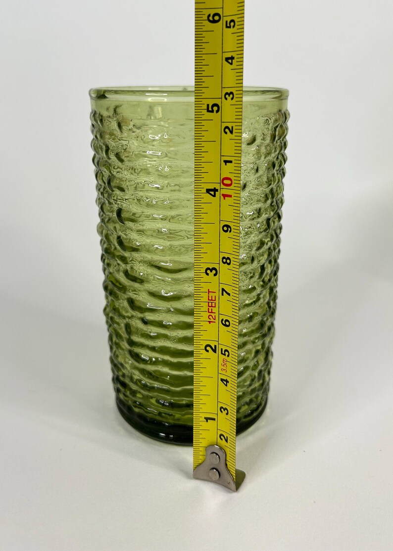 Vintage Mcm Anchor Hocking Sereno Glass, Cup, Highball, Green/avocado ...