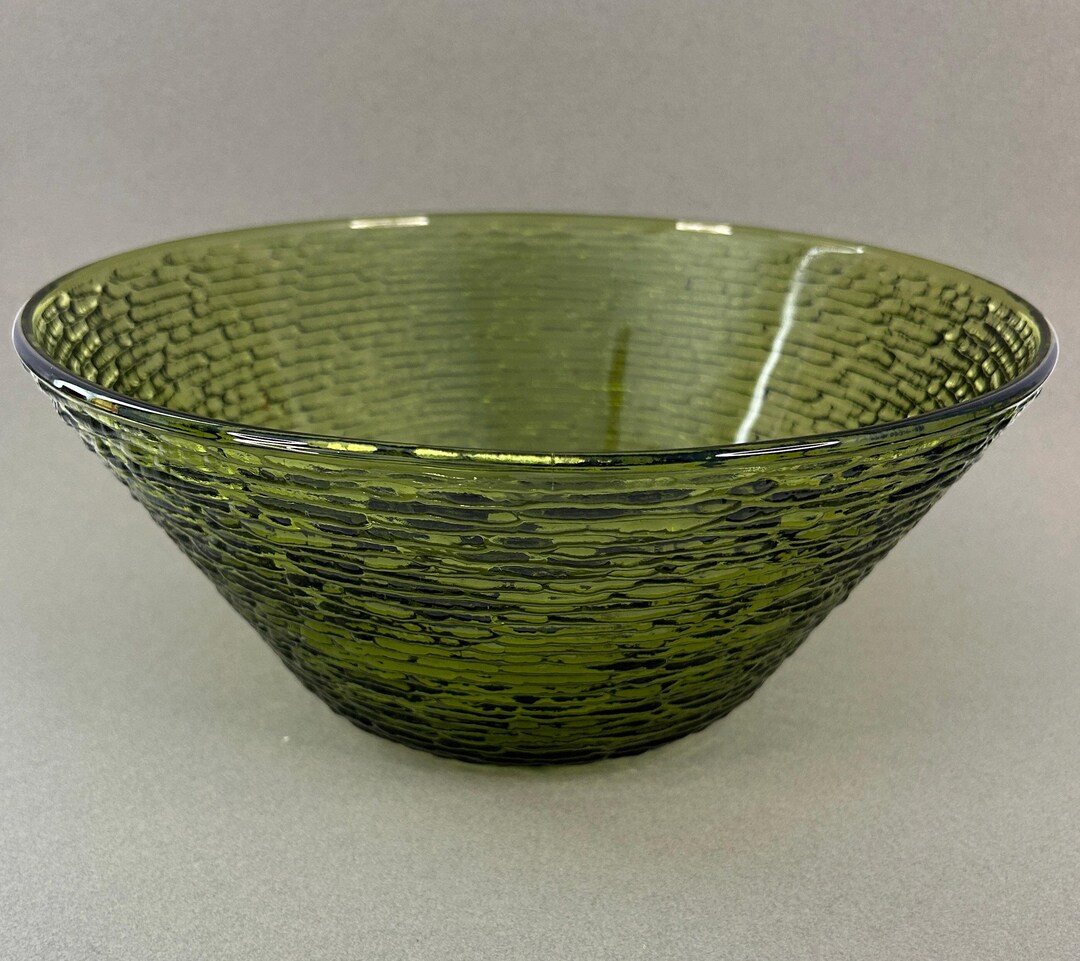 Vintage Mcm Anchor Hocking Green / Avocado Sereno Glass Bowl, 11.5 ...