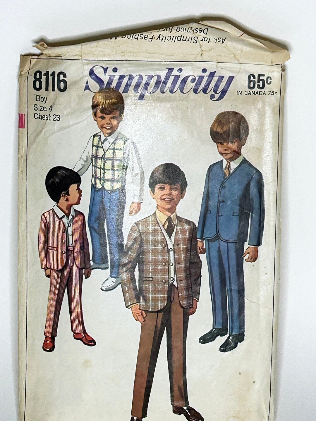 Vintage Simplicity Boys Suit Pattern 8116 From 1969 - Etsy
