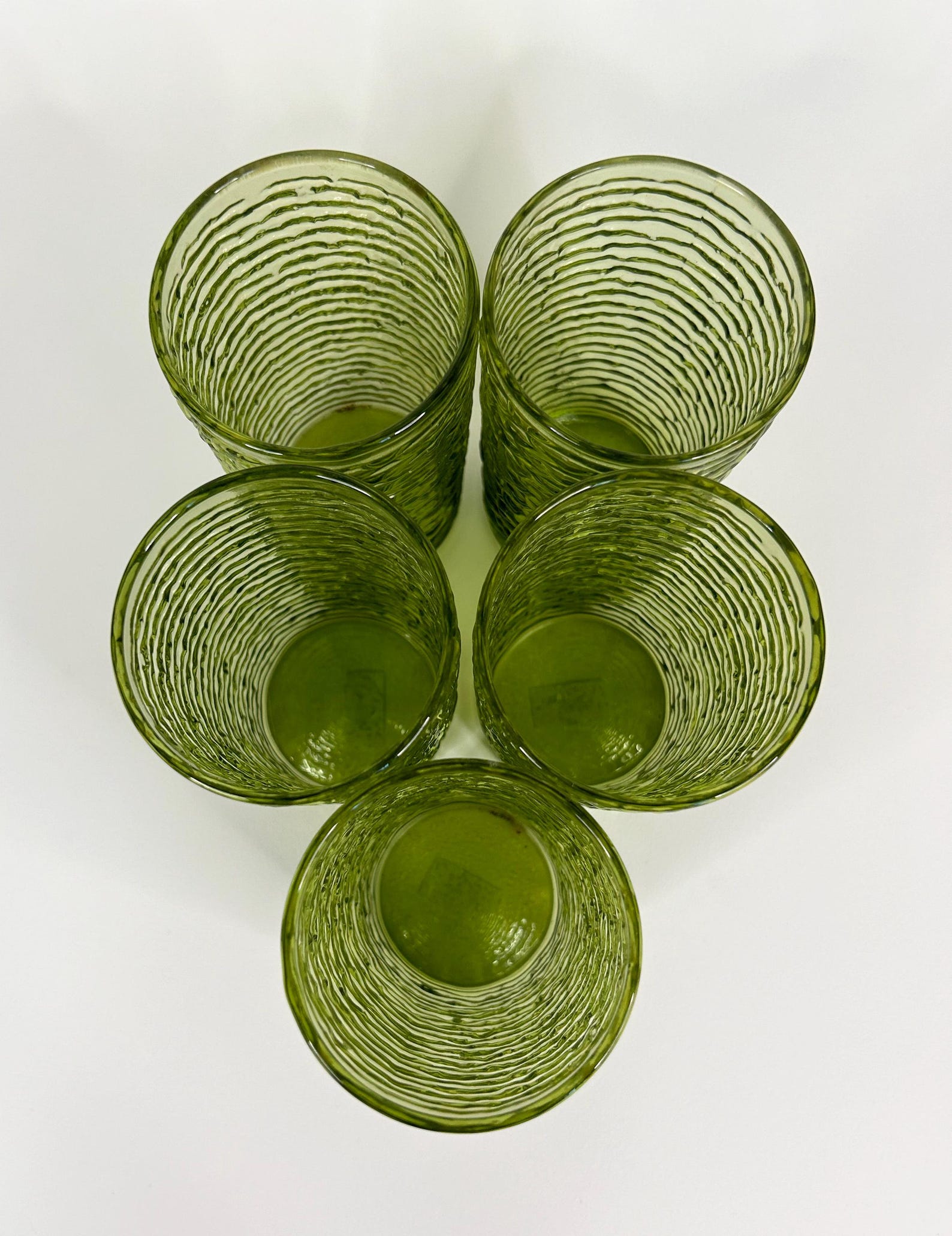 Vintage Mcm Anchor Hocking Sereno Glass, Cup, Highball, Green/avocado ...