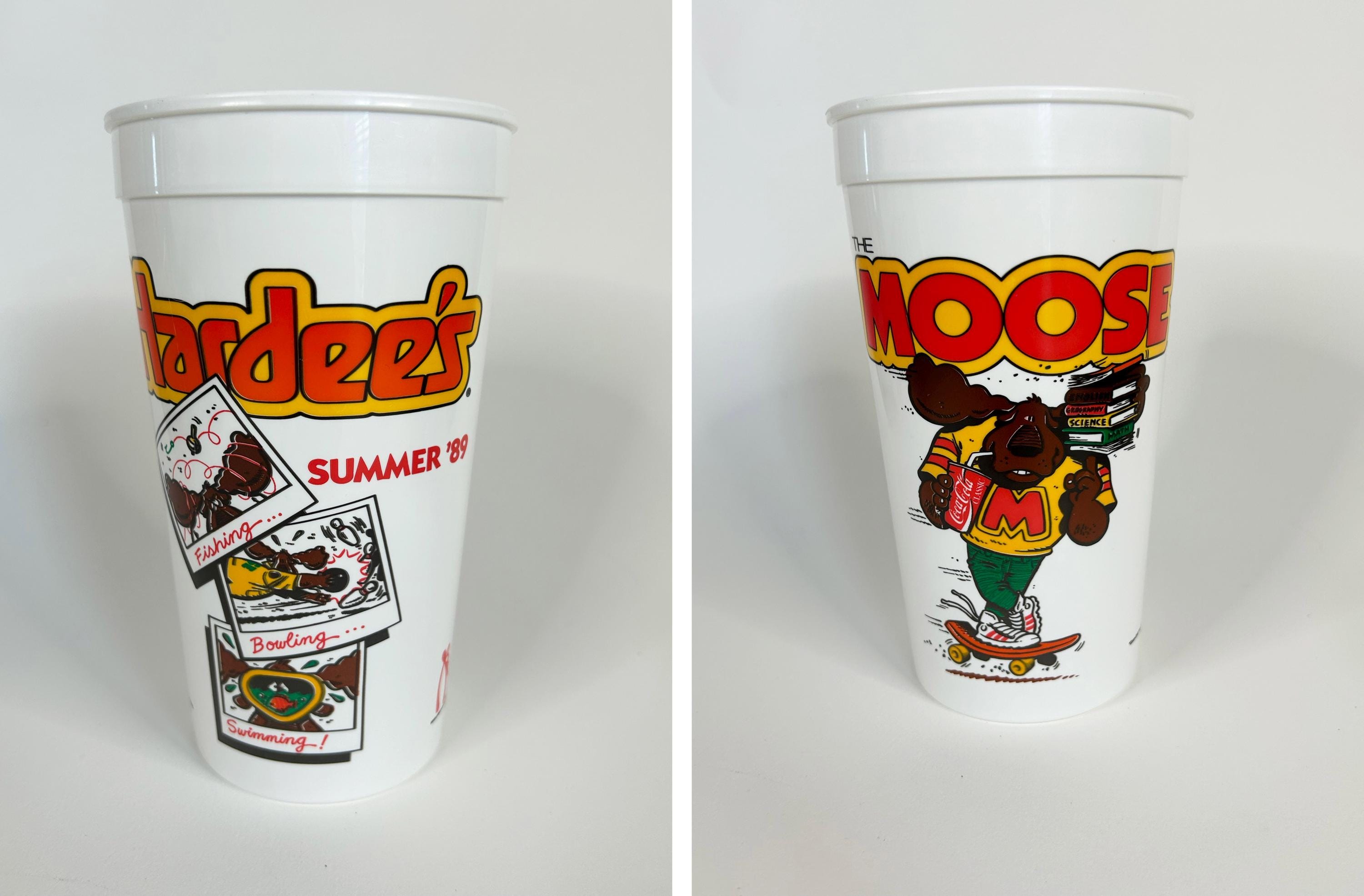 Vintage Hardees Plastic Cups, Ghostbusters 2 and the Moose, Coca Cola ...