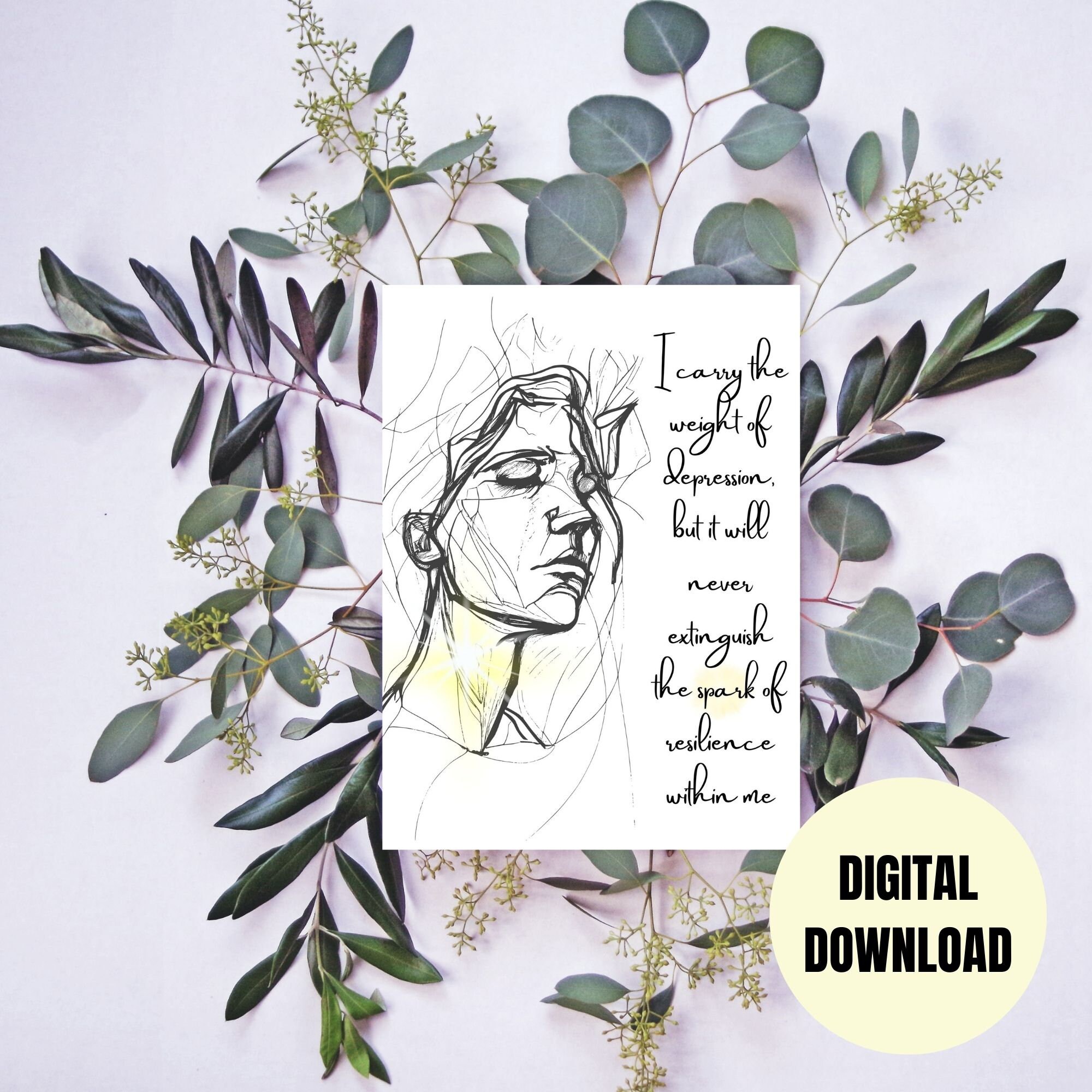 Printable Spark Within Me Wall Art, Mental Health Poster, Self Love ...