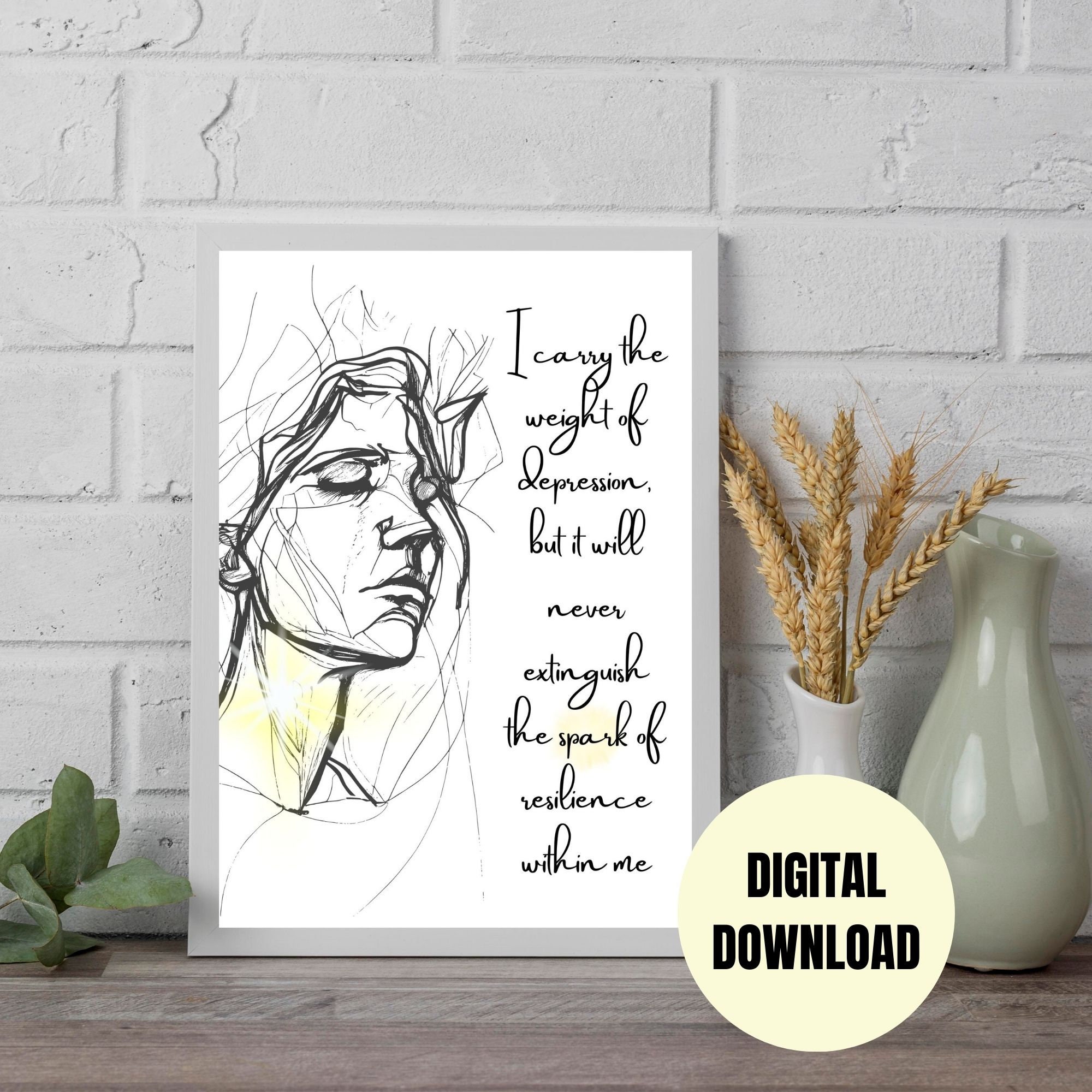 Printable Spark Within Me Wall Art, Mental Health Poster, Self Love ...