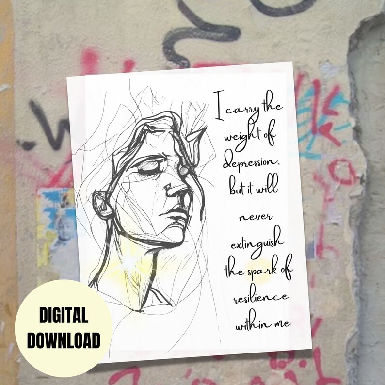 Printable Spark Within Me Wall Art, Mental Health Poster, Self Love ...