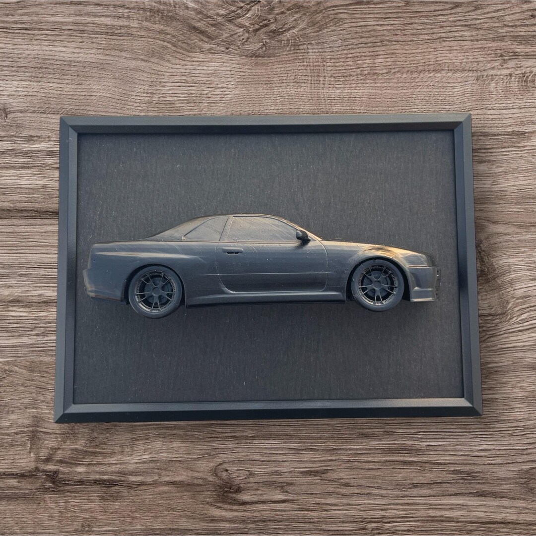 3D Car Wall Art Nissan GTR R34 Wall Decor - Etsy