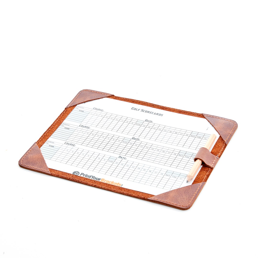 Personalized Leather Golf Scorecard With Pen Holder / Custom Golf Gift ...