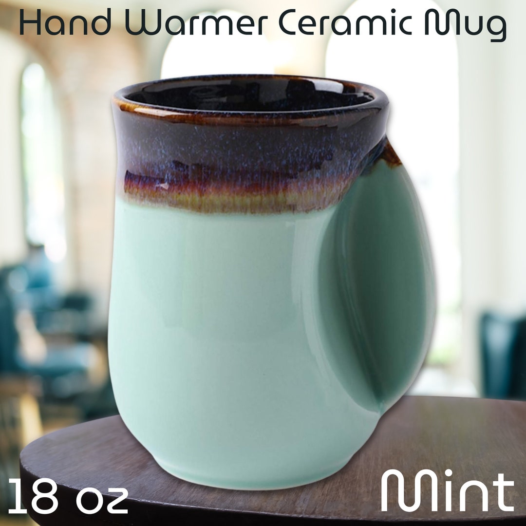 Handwarmer Coffee Mug - 18 Oz Porcelain Right Handed Hand Warmer Mug ...