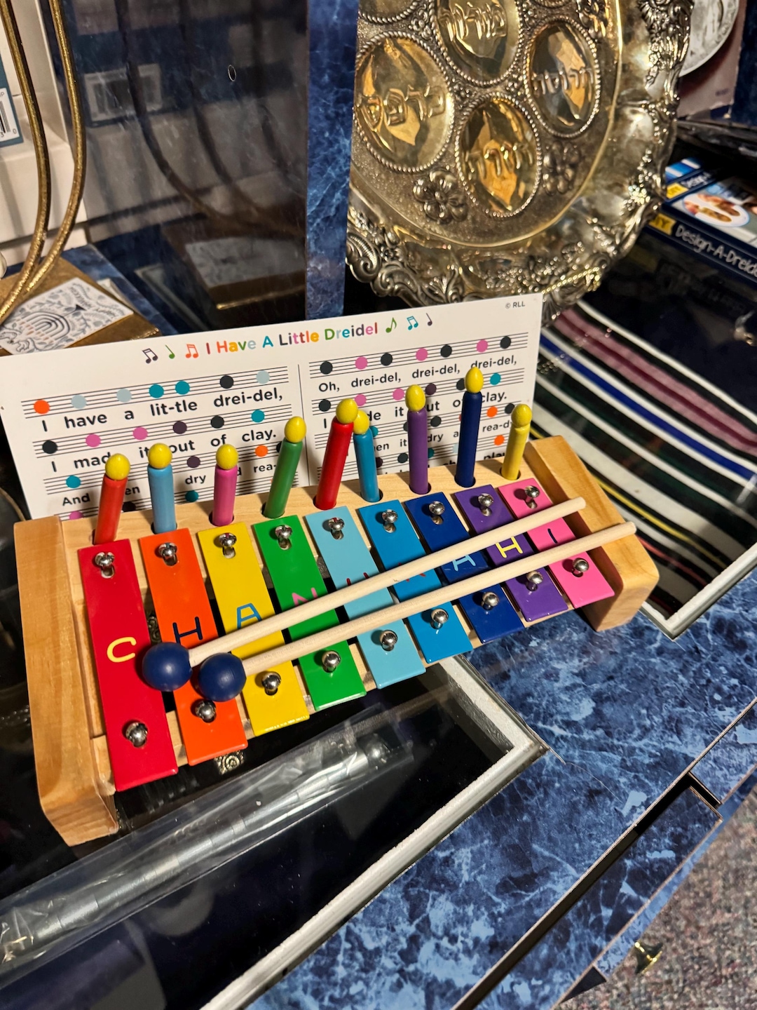 Wooden Xylophone Menorah That Plays Music for Hanukkah Chanukah Kids ...