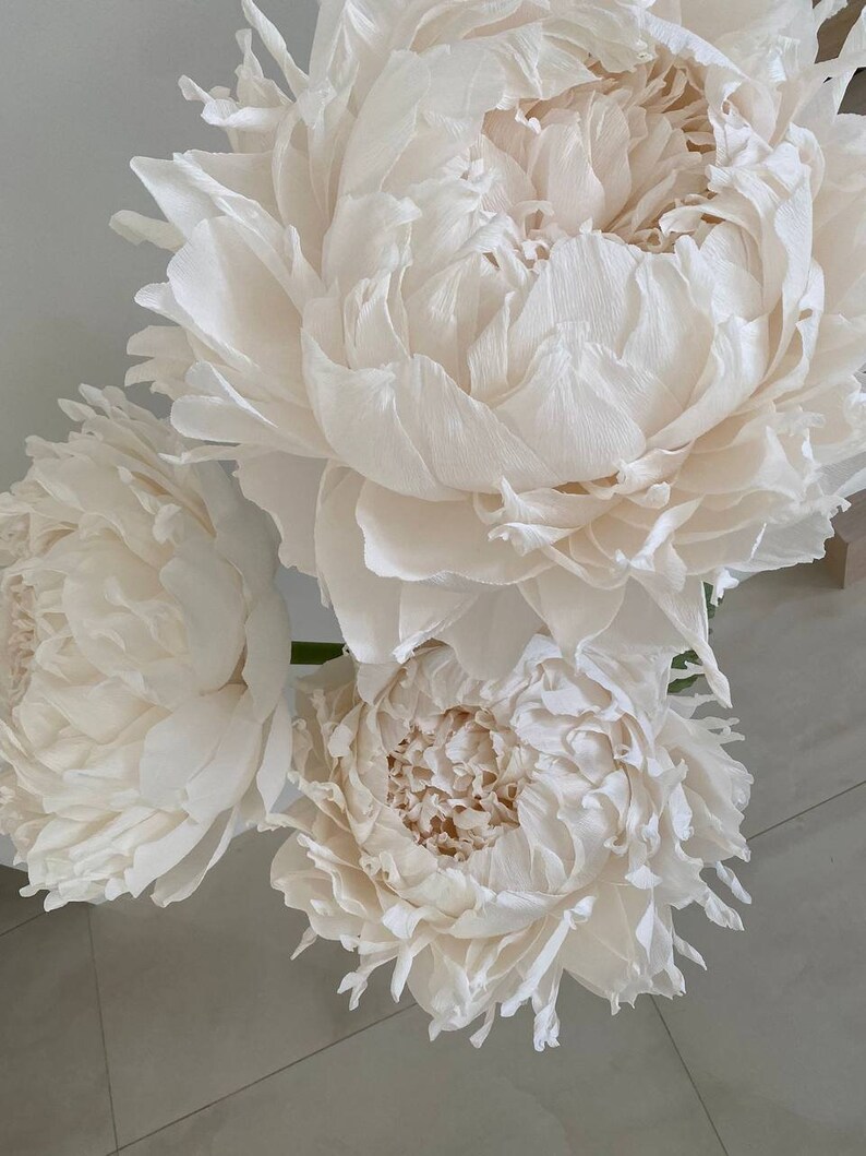 3 Free-standing Oversized Paper Peonies, 3 Big Standing Paper Flowers ...