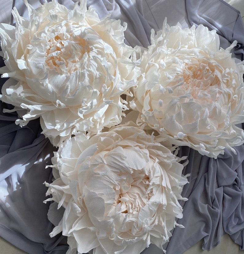 3 Free-standing Oversized Paper Peonies, 3 Big Standing Paper Flowers ...