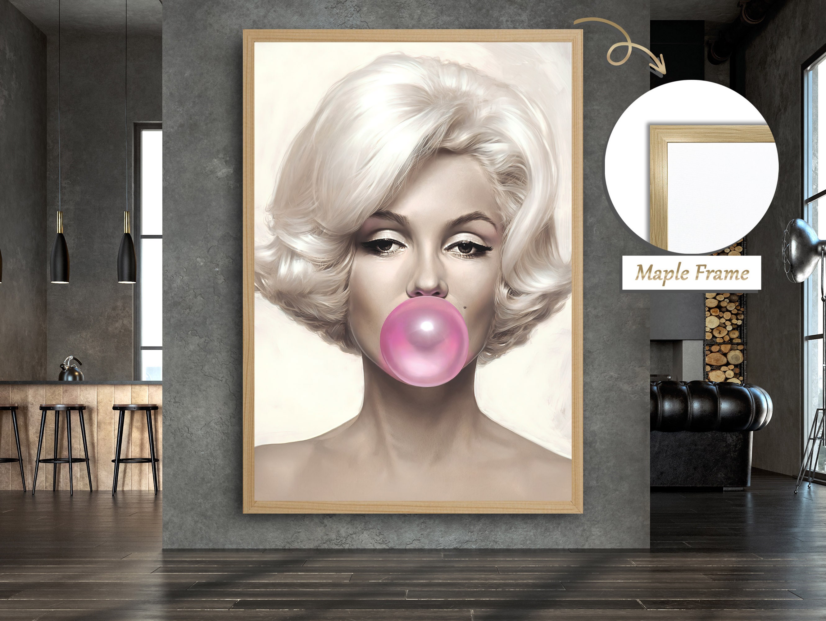 Marilyn Monroe Pink Bubble Gum Pink Bubble Gum Poster Marilyn Monroe